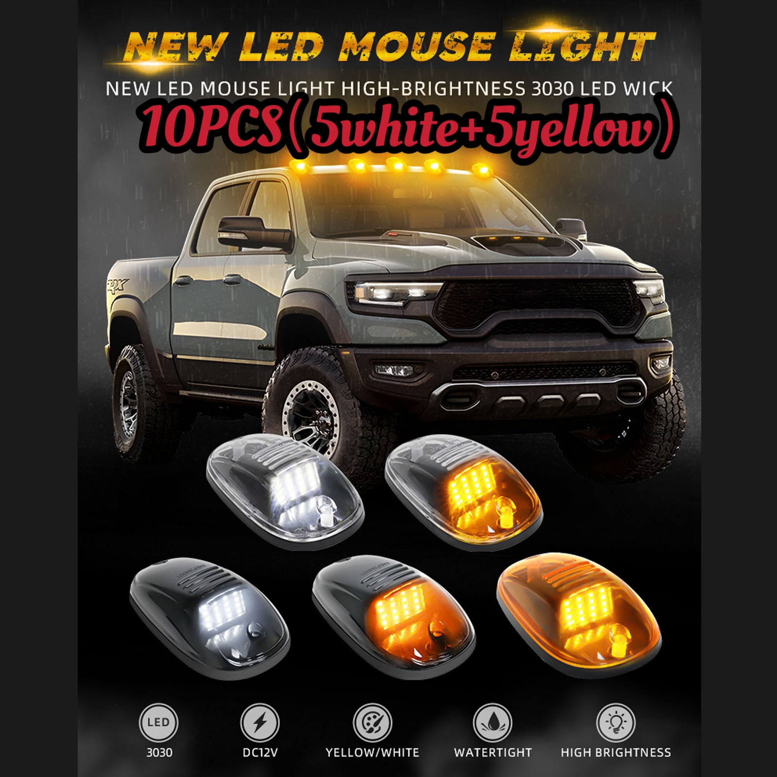 10PCS LED Cab Roof Marker Lights Top Clearance Running Lights,LED ...