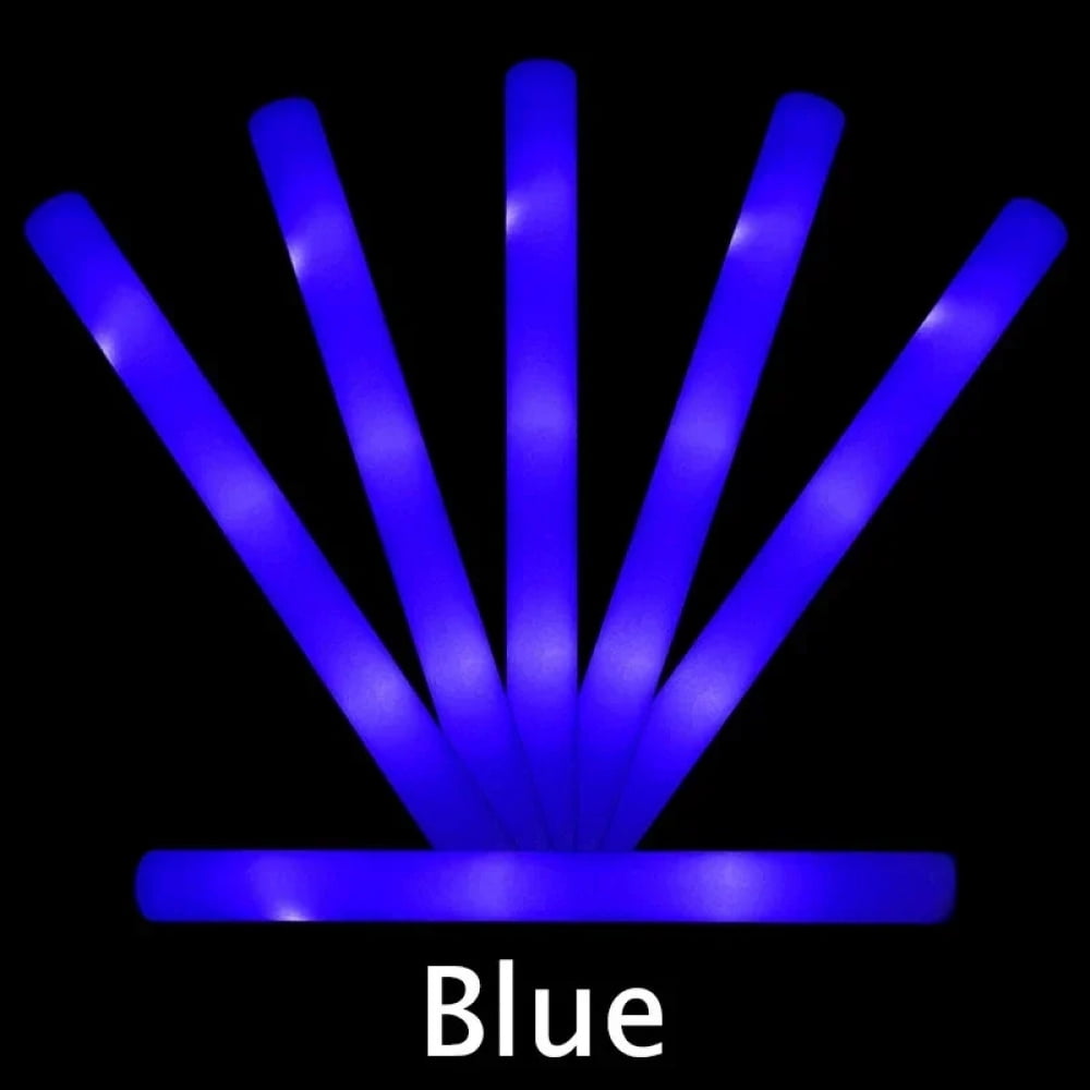 10PCS LED Glow Sticks Bulk Colorful RGB Glow Foam Stick light Stick ...