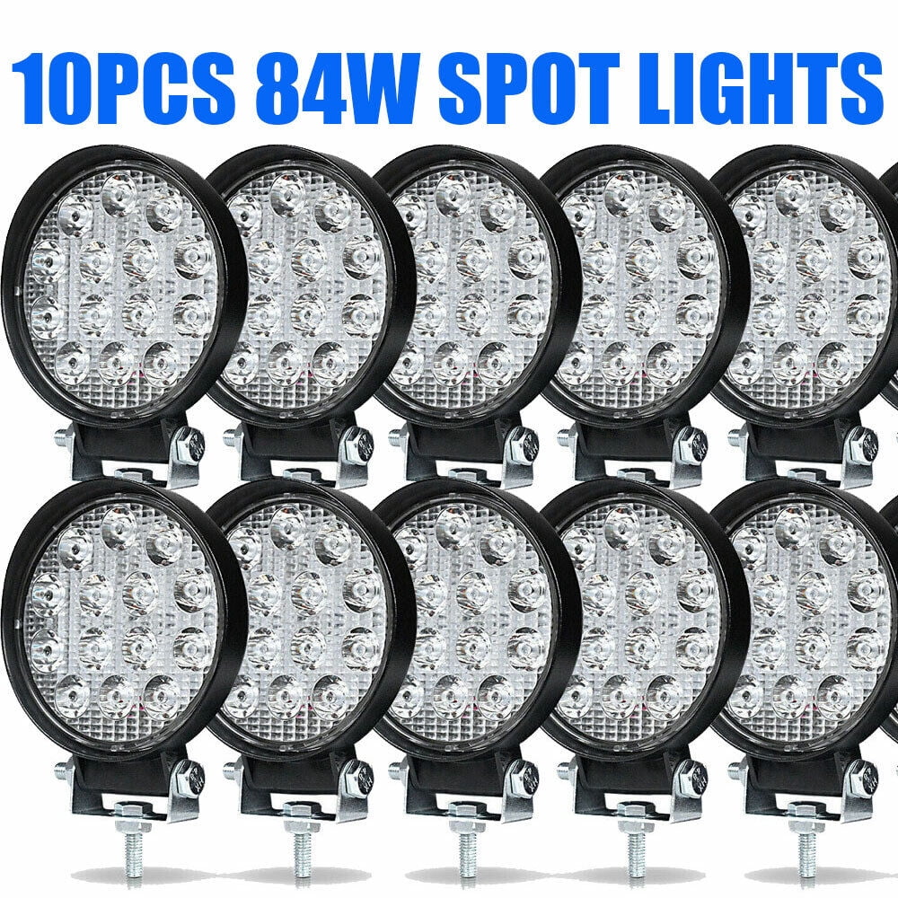 10PCS LED Spot Work Lights 84W for Automotive Car Vehicles, Off Road ...