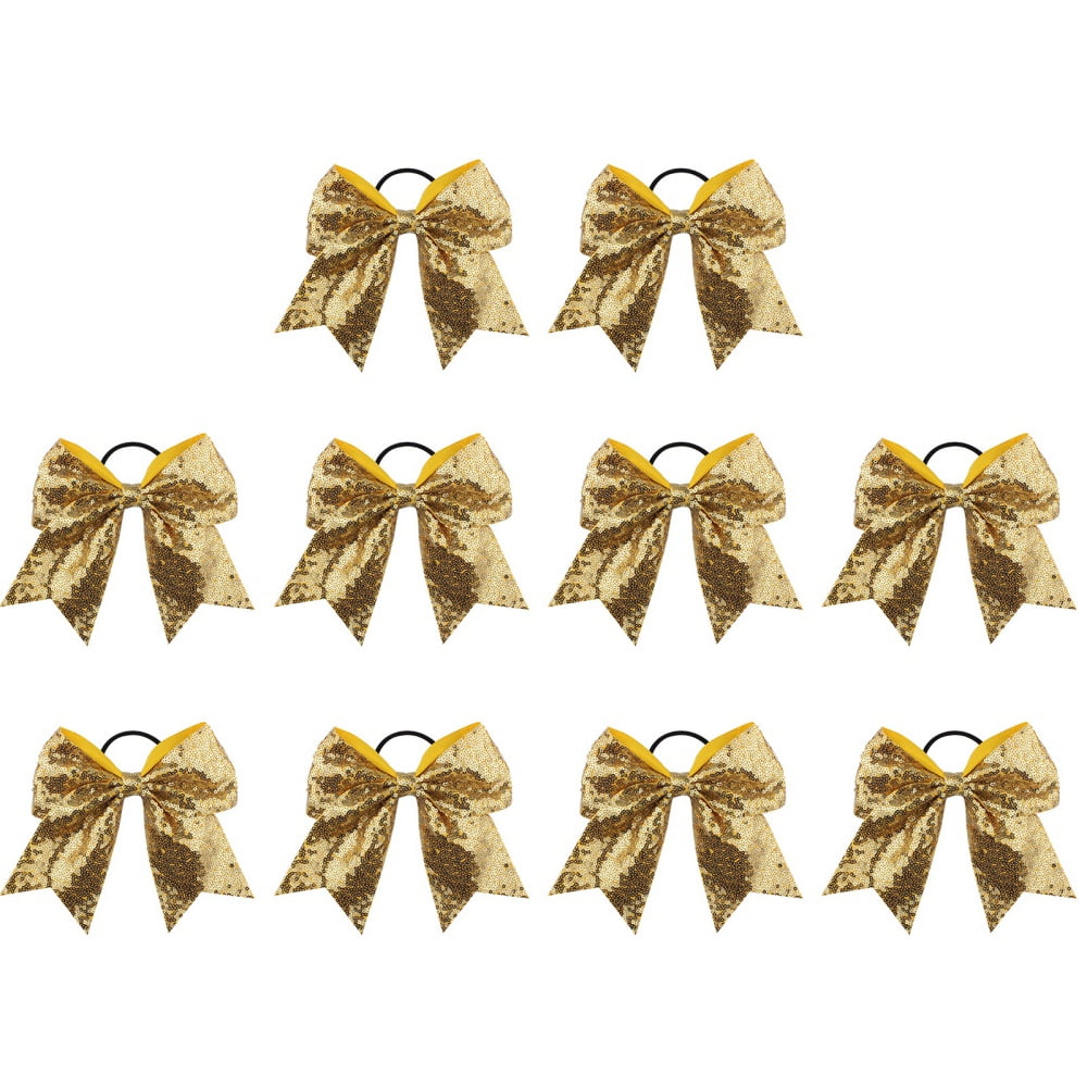 10PCS Large Cheer Bows for Girls,7.8"Handmade Grosgrain Ribbon Hair ...