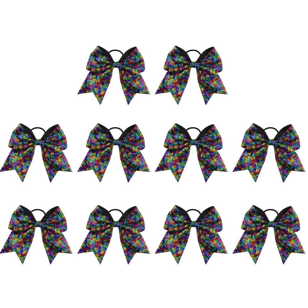 10PCS Large Cheer Bows for Girls,7.8"Handmade Grosgrain Ribbon Hair ...