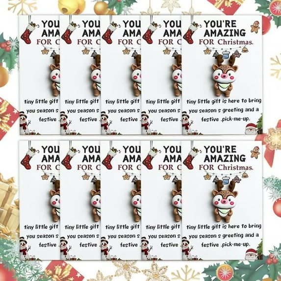 10PCS Little Pocket Christmas Hug Gifts, Mini Resin Pocket Hugs with ...
