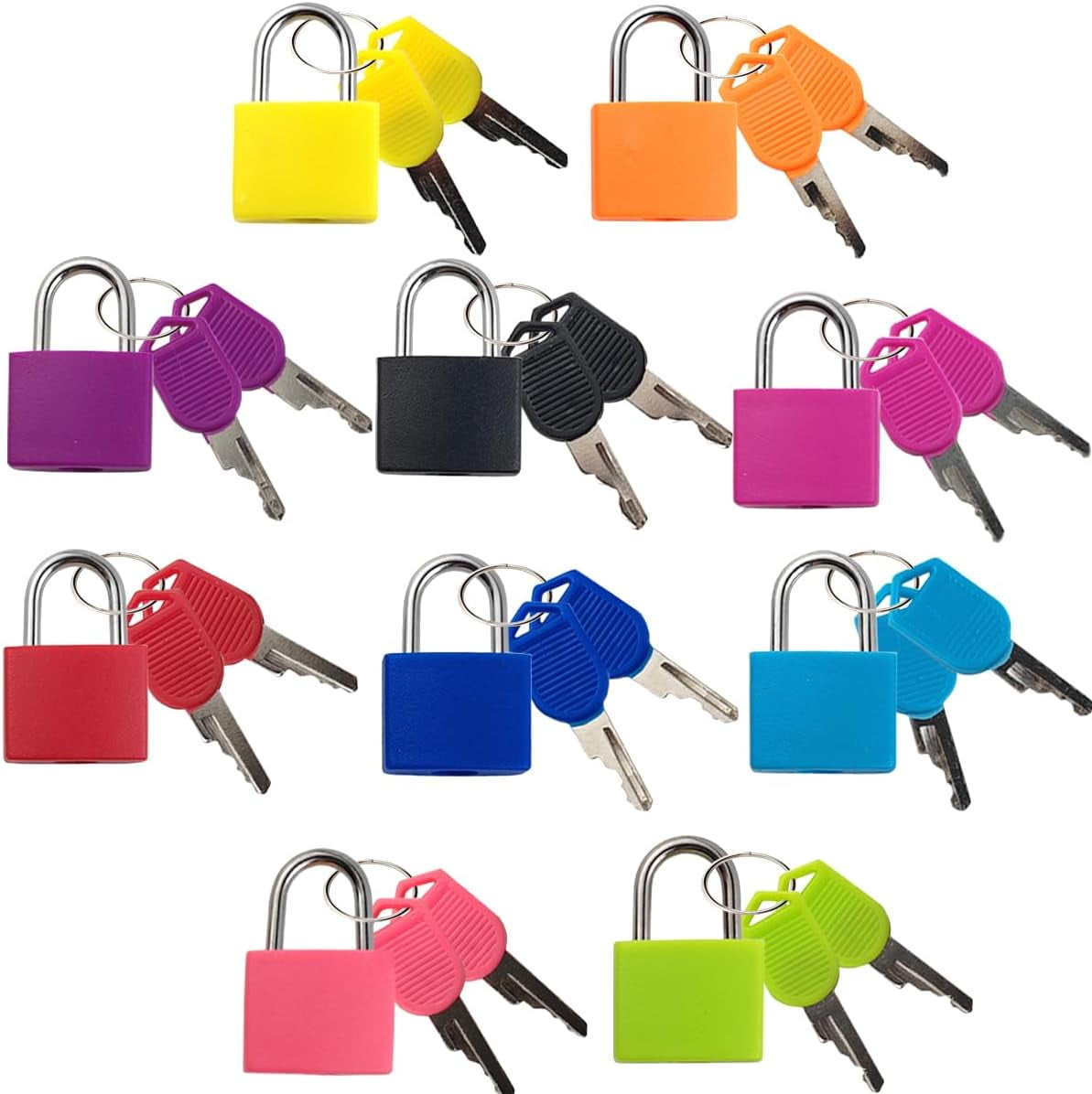 10PCS Luggage Locks with Keys, Locker Lock Small Luggage Padlocks ...