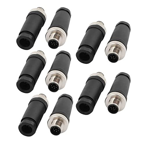 10PCS M12 A-Code Circular Connectors Terminals 8 Pin Male Connector for ...