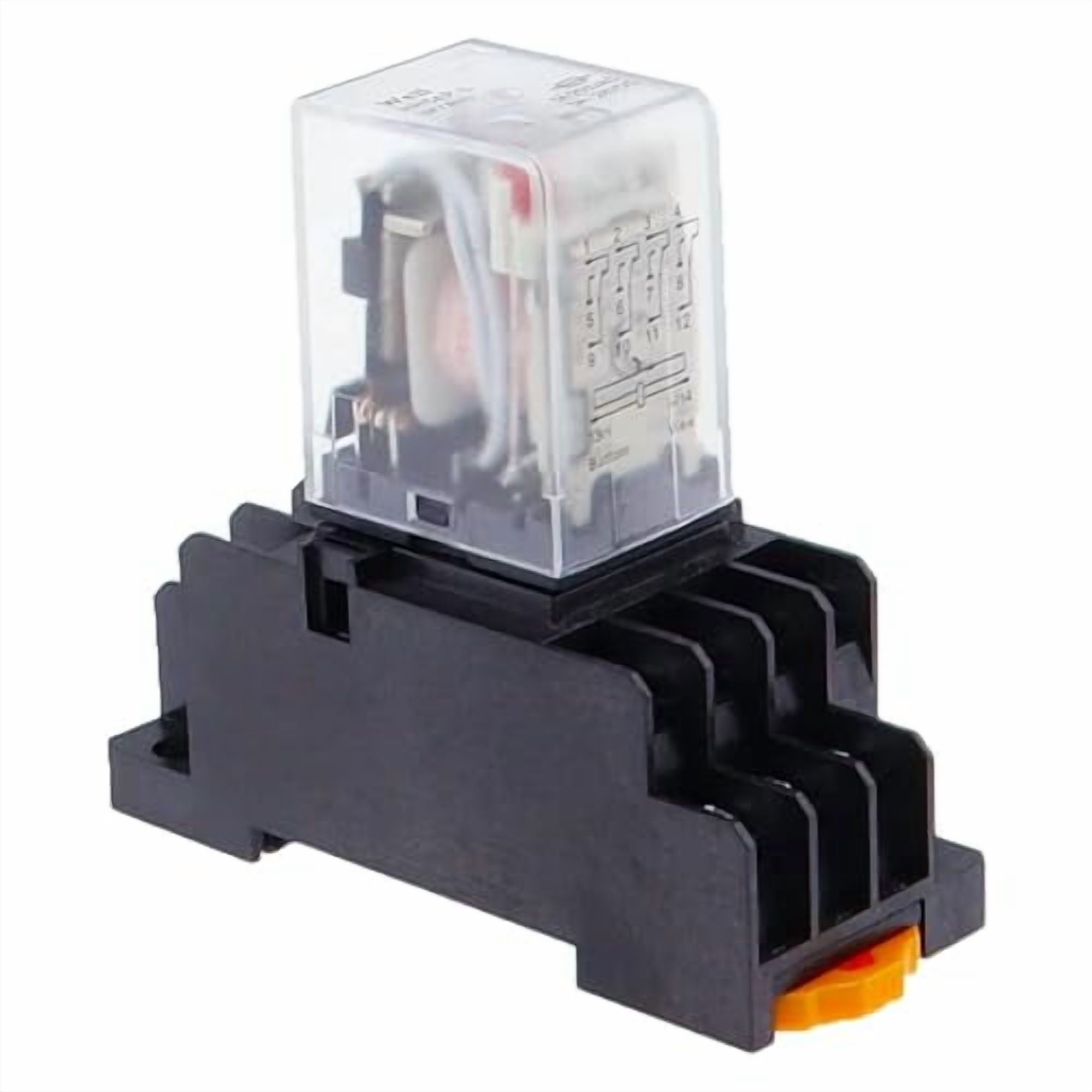 10PCS MY4NJ New patternDC 12V 24V 36V 48V 110V 220V 380V Coil 5A 4NO 4NC Power Relay DIN Rail 14 ...
