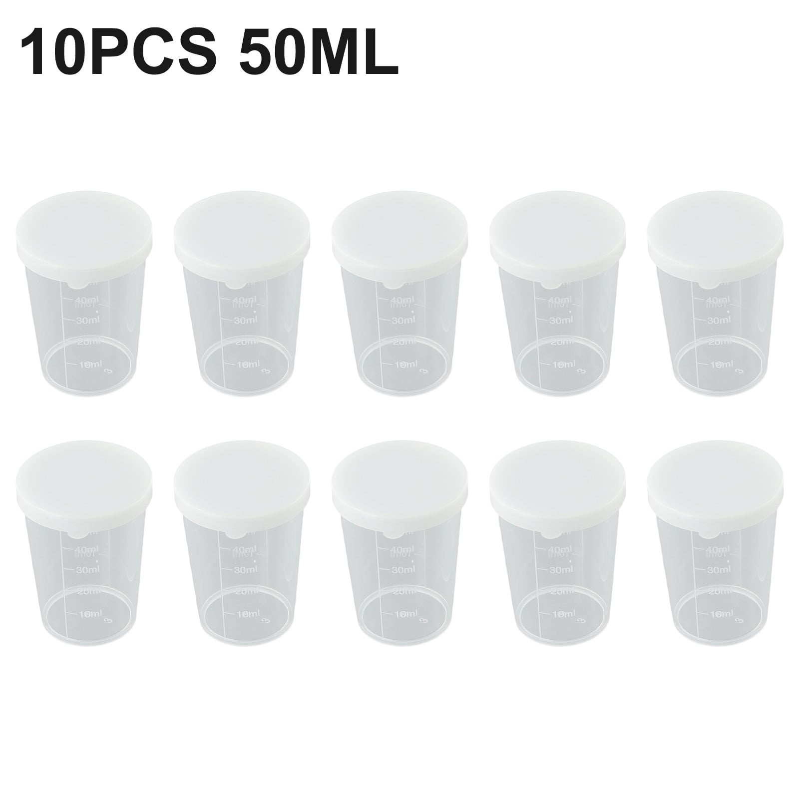 10Pcs Measuring Cup With Lid Transparent Plastic Graduated Measuring ...