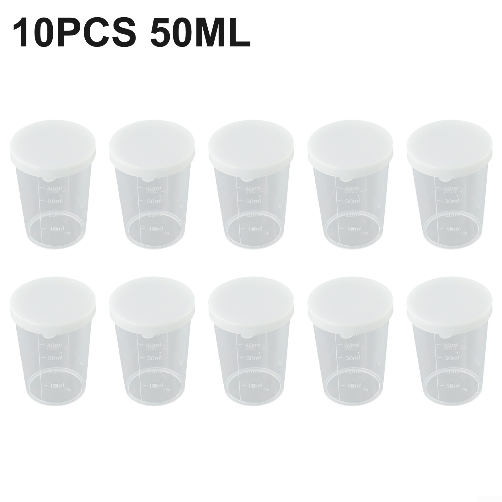 10PCS Measuring Cup With Lid Transparent Plastic Graduated Measuring ...