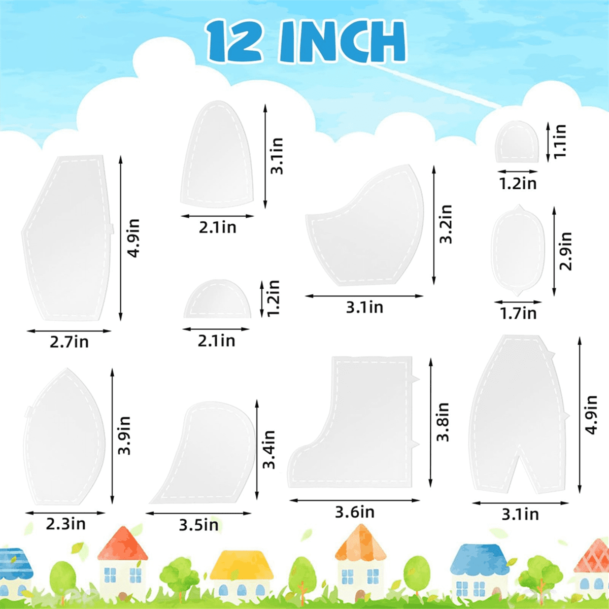 10PCS Memory Bear Template Ruler Set,Sewing Quilting Templates, Acrylic ...