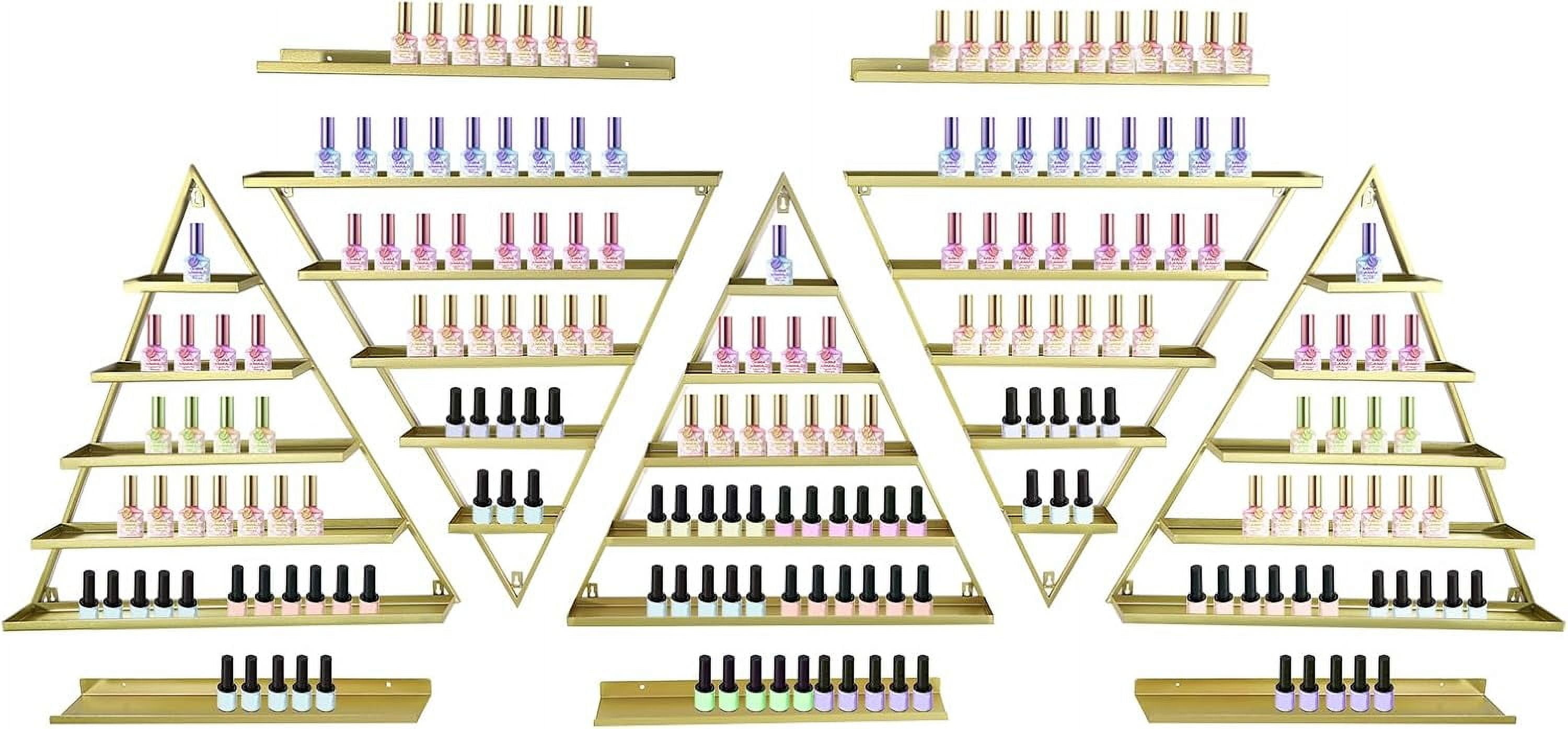 10PCS Metal Wall-Mounted Nail Polish Storage Racks, 5-Tier Triangular ...