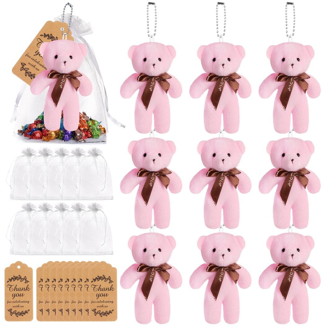 10PCS Mini Bear Stuffed Plush Bear, Mini Bear Bulk with Thank You Tag ...