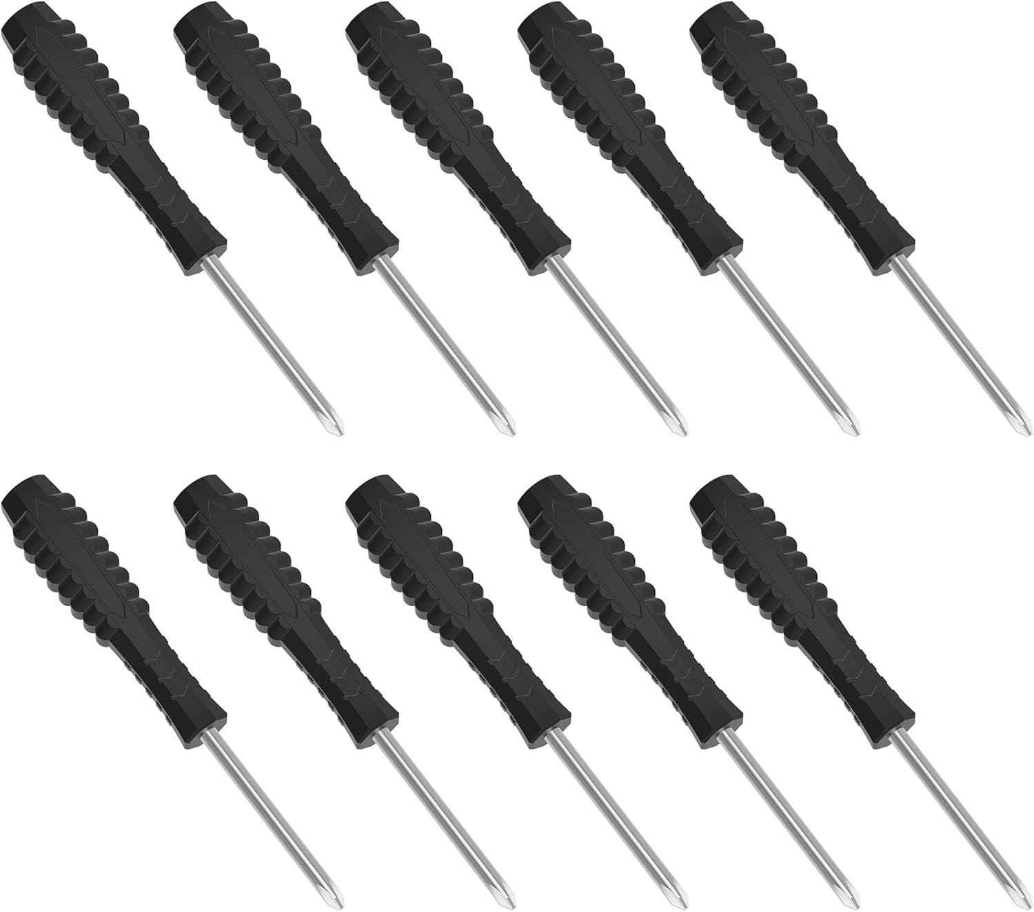 10PCS Mini Phillips Screwdriver, 4mm Cross Head with Black Non-slip ...