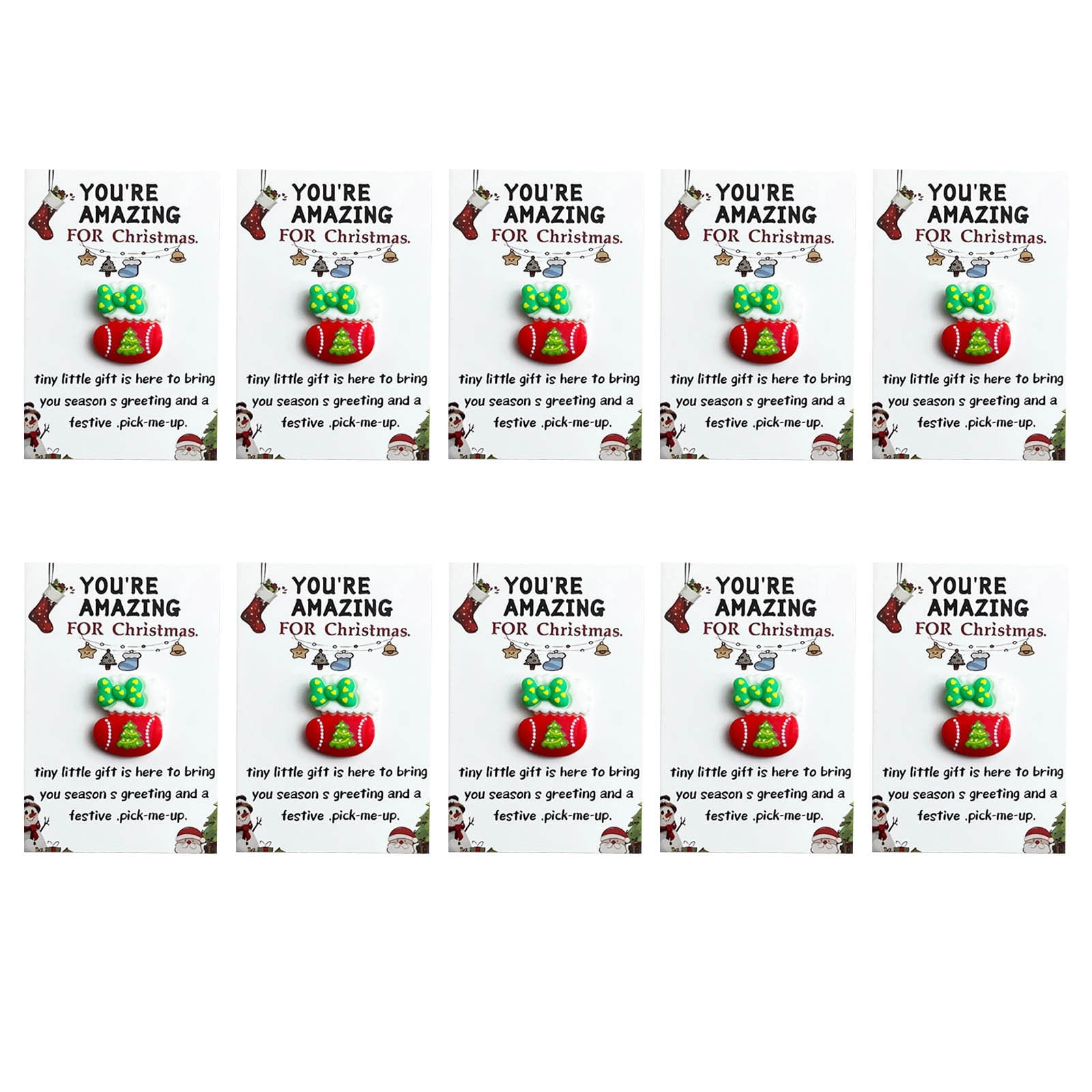 10PCS Mini Pocket Christmas Cards - Festive Holiday Greeting Cards ...