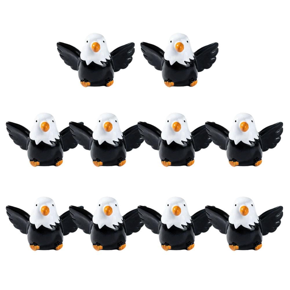 10PCS Mini Resin Bald Eagle Figurines,Miniature Independence Day ...