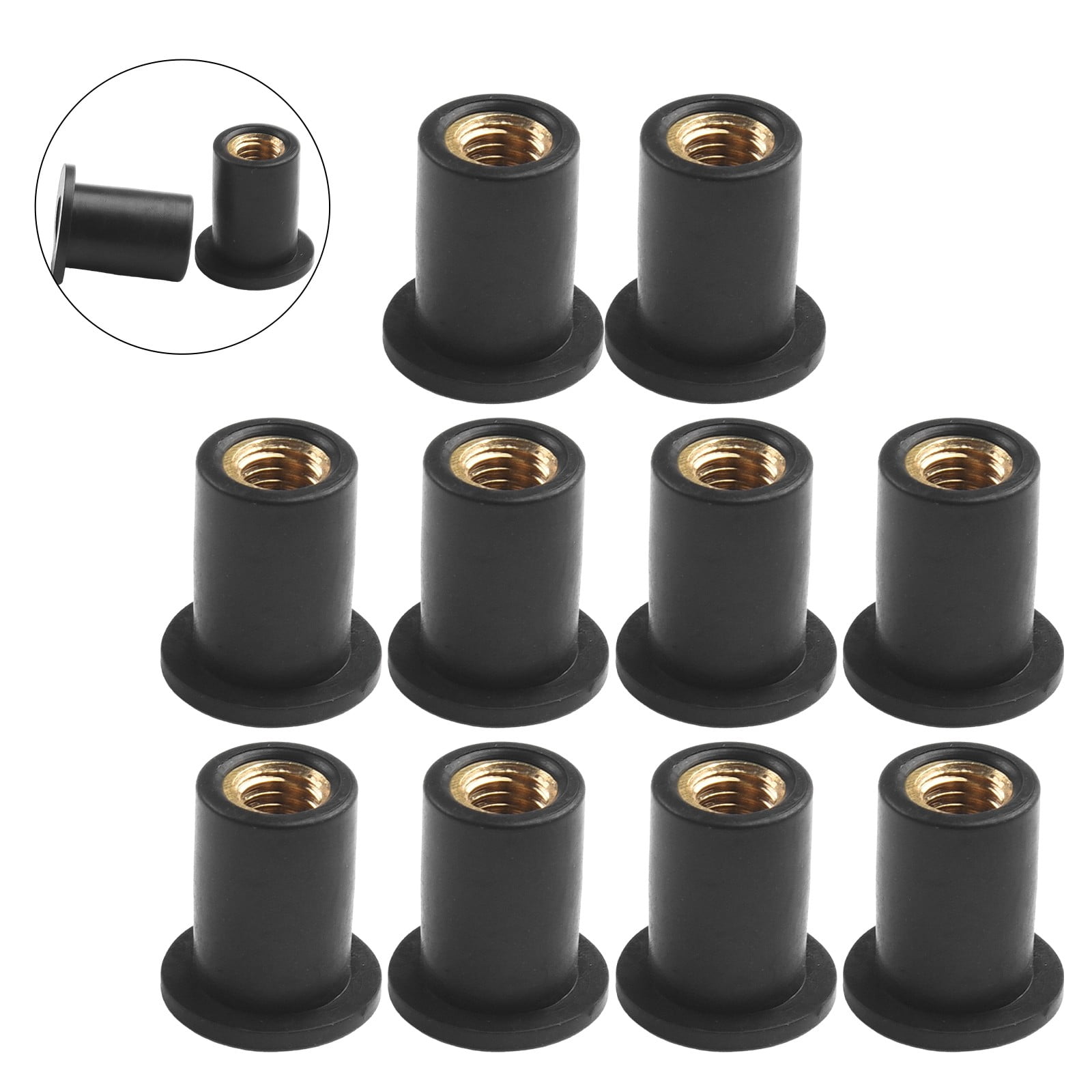 10PCS Motorcycle Windshield Rubber Nut M5 Vibration Damper Panel ...