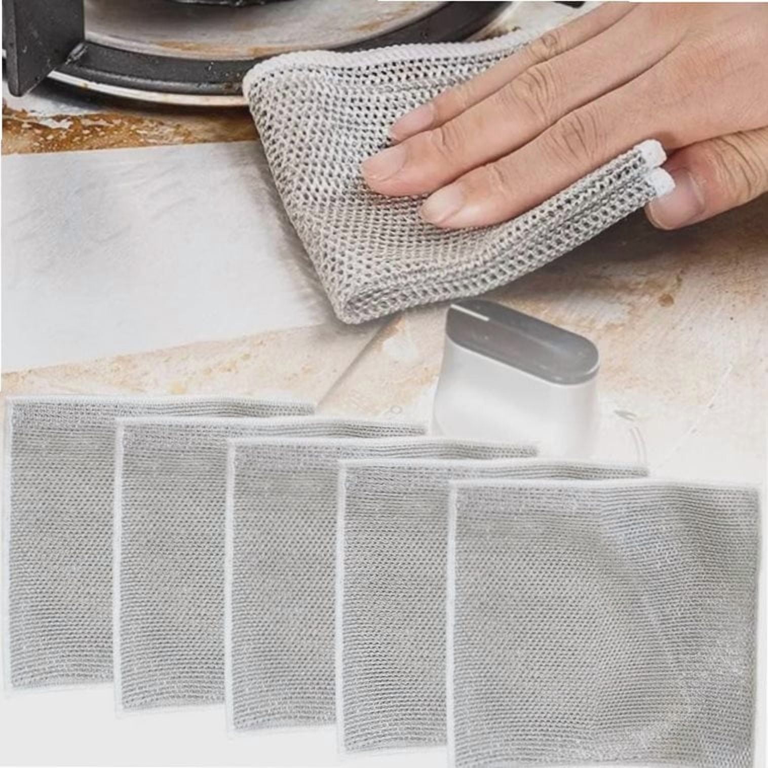 10PCS Multipurpose Wire Dishcloths - Non-Scratch Metal Scrubbers for ...