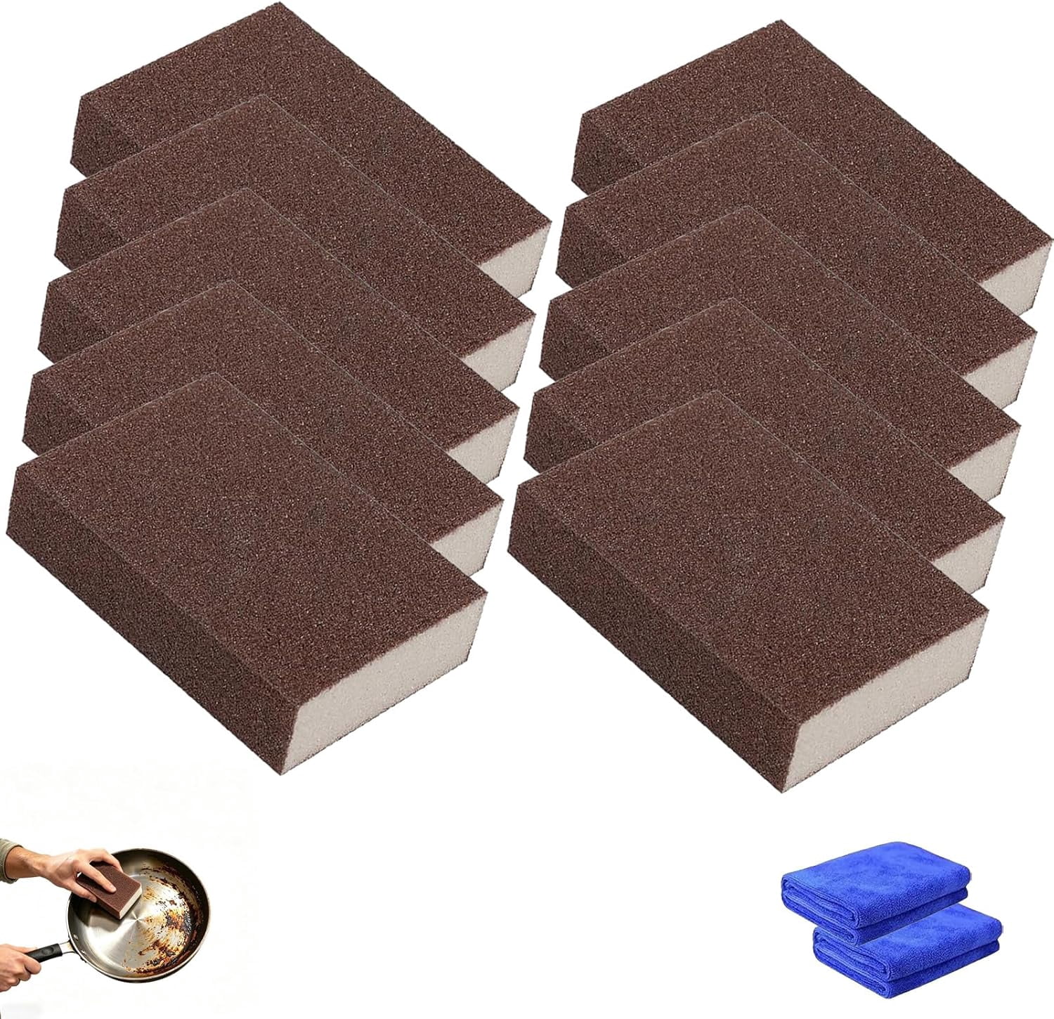 10PCS New Nano Carborundum Sponge, Magic Emery Cleaning Sponge Scrub ...