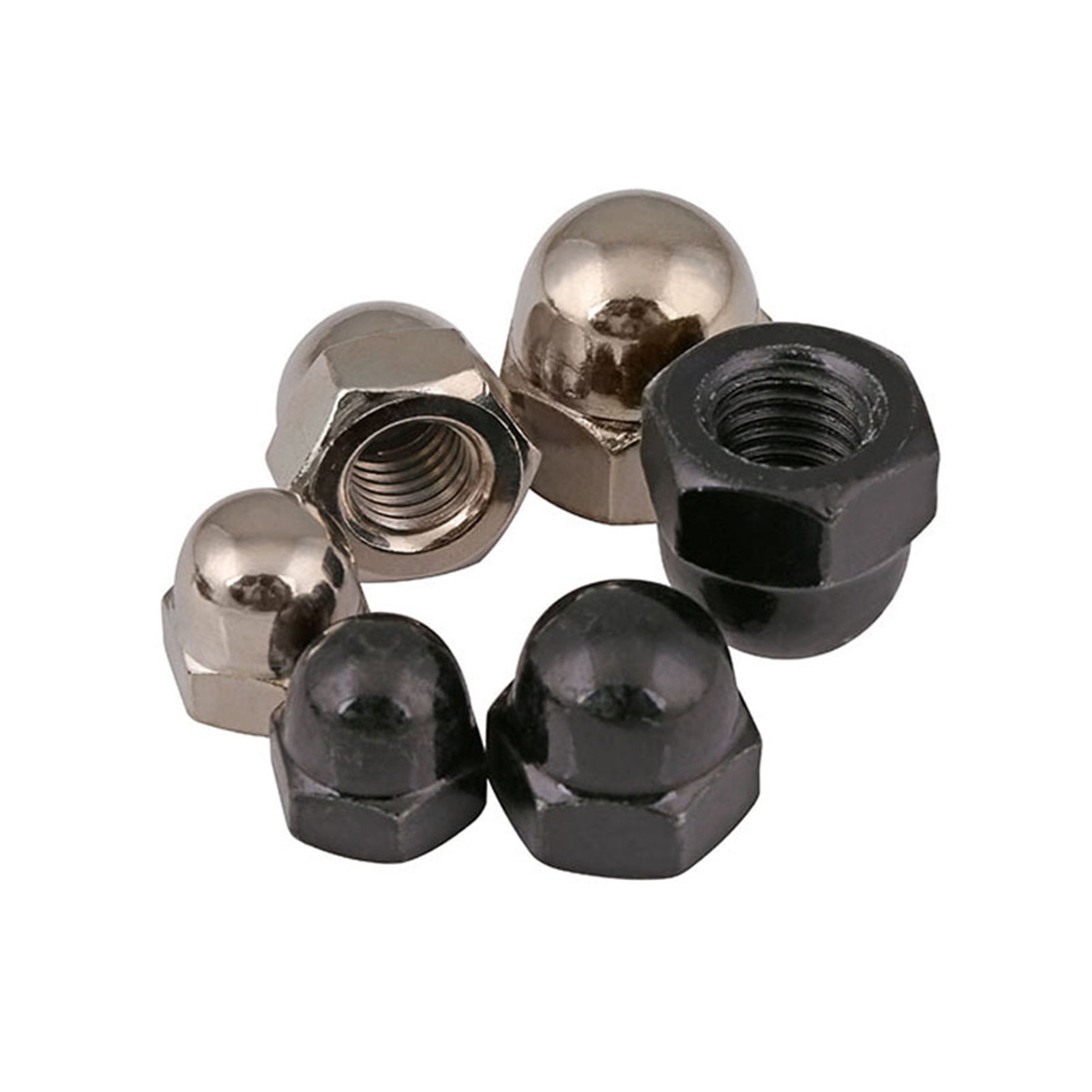 10PCS Nickel Plated / Black Zinc Round Head Nut M3 M4 M5 M6 M8 - M12 ...