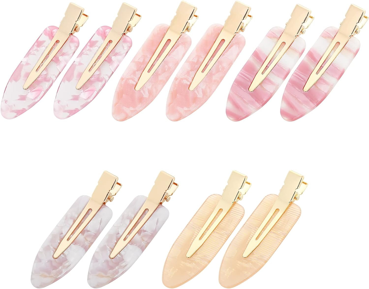 10PCS No Bend Hair Clips, Makeup Hair Clips Acrylic Resin Flat Clip No ...