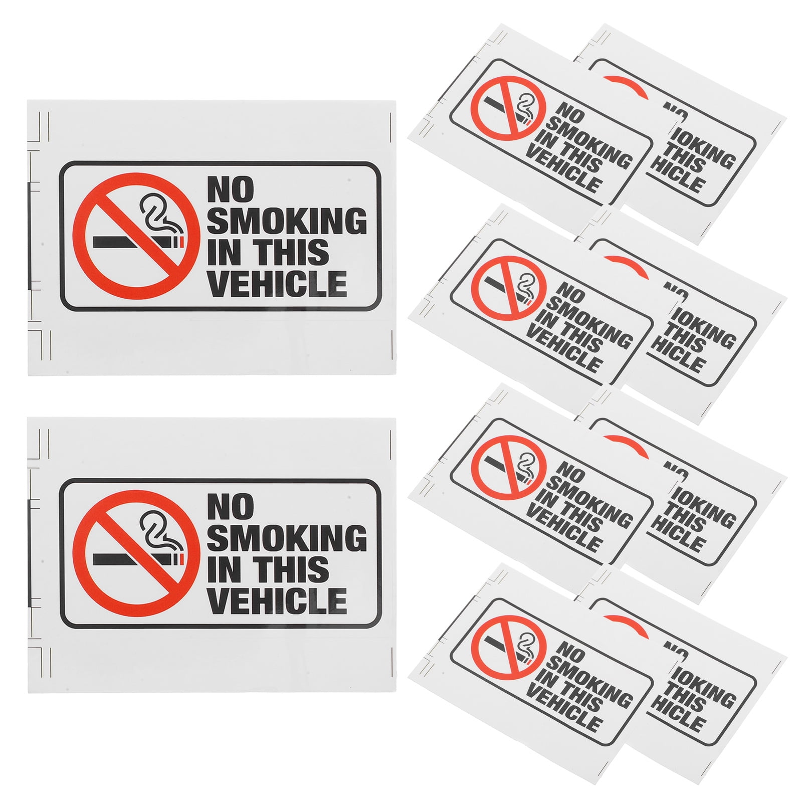 10PCS No Smoking in This Vehicle Stickers No Smoking Stickers Vehicles ...
