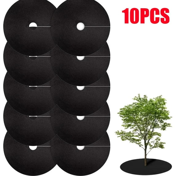 10PCS Non-Woven Tree Mulch Ring Degradable Tree Protector Mat Reusable ...