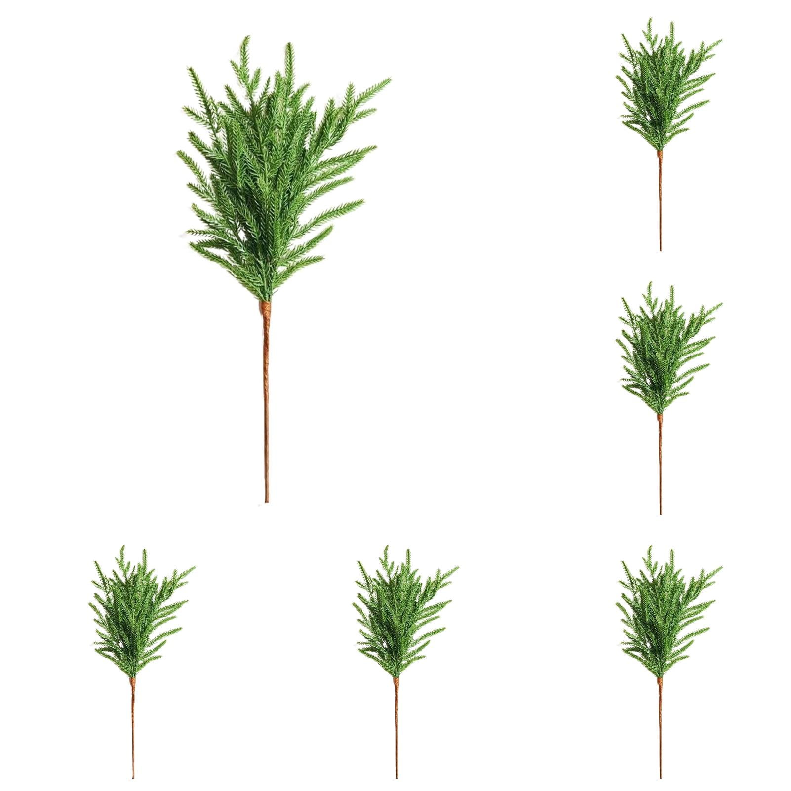 10PCS Norfolk Pine Stems – 18" Artificial Cedar Garland Branches for ...