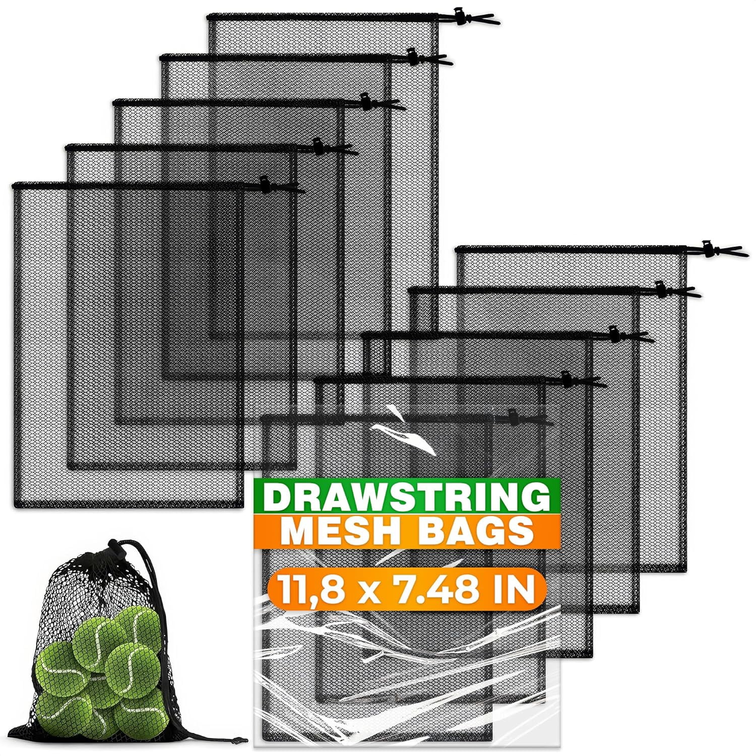 10PCS Nylon Mesh Bags with Drawstring - Multipurpose Mesh Bags for ...