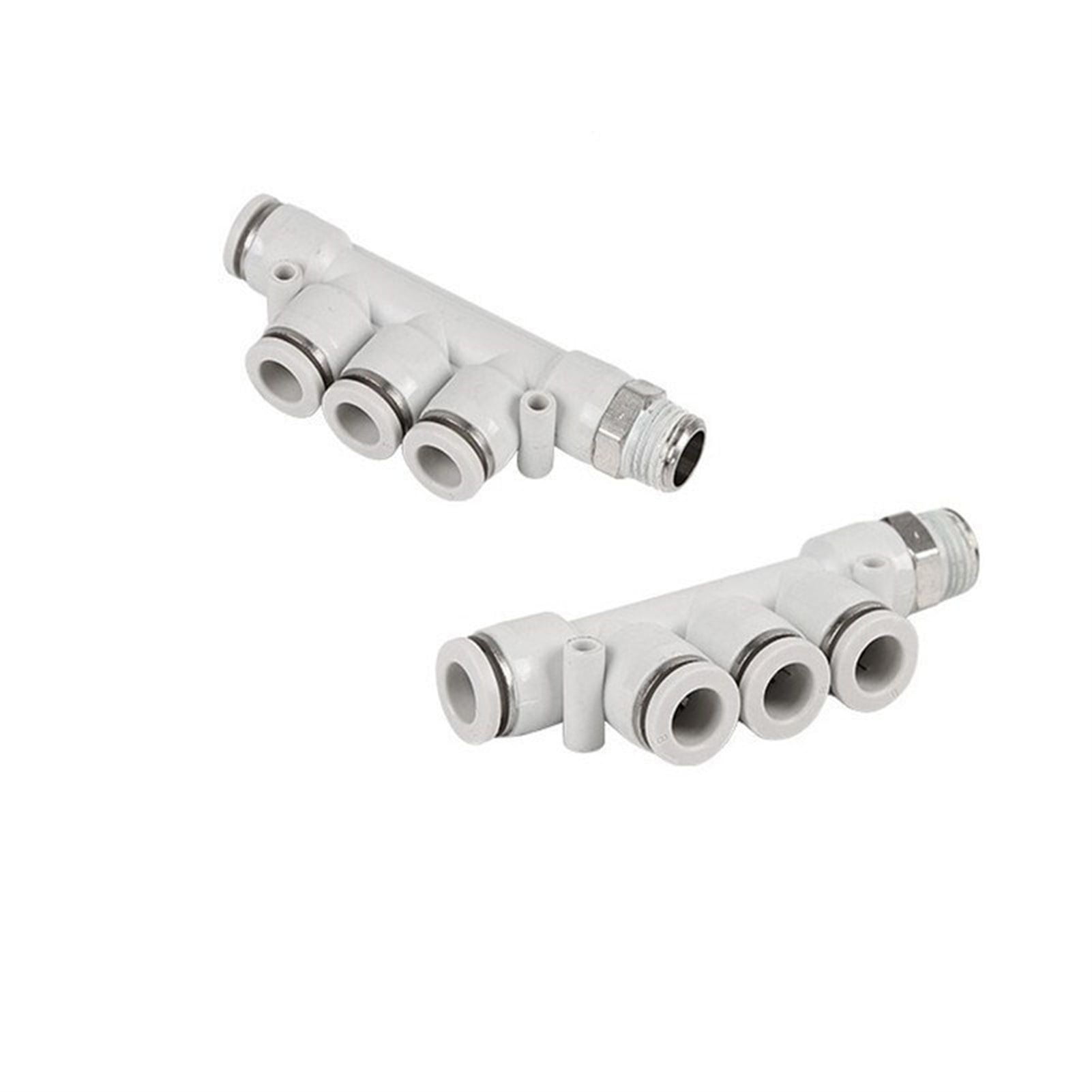 10PCS OD 4 6 8 10 12mm White PKB Threaded Five-way Variable Diameter Fast Joint Pneumatic ...
