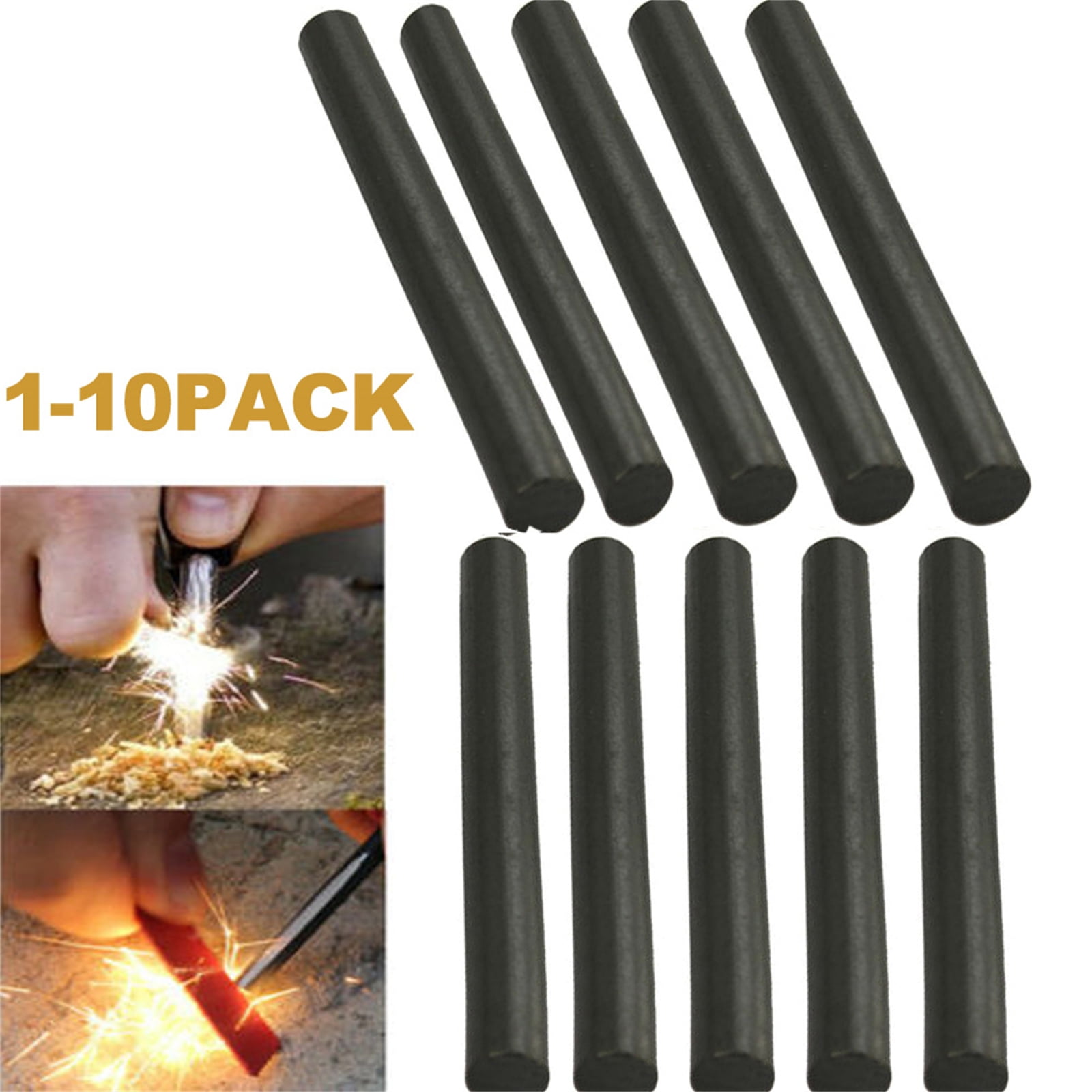 10PCS Outdoor Survival Magnesium Flint Stone Fire Starter Emergency ...