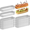 10 Pcs Stainless Steel Perforated Tart Ring Set - Professional Oval ...