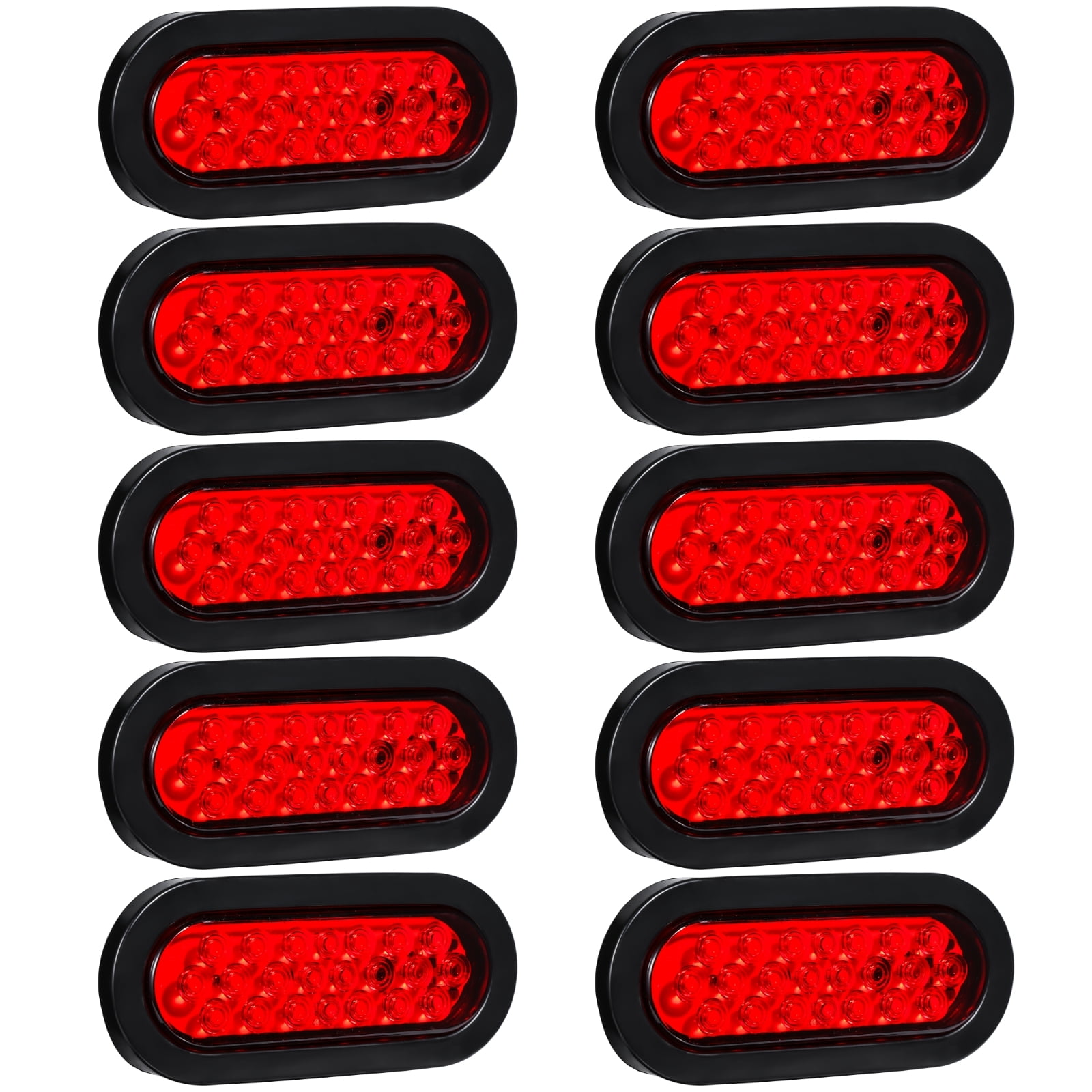 10PCS Oval Trailer Tail Lights, 6" LED Truck Lights, 22-LED Waterproof ...