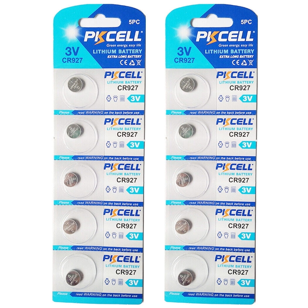 10 Packs PKCELL CR927 3V Lithium Batteries, KL927 L927 ECR927 KCR927 3V Coin Cell Battery ...