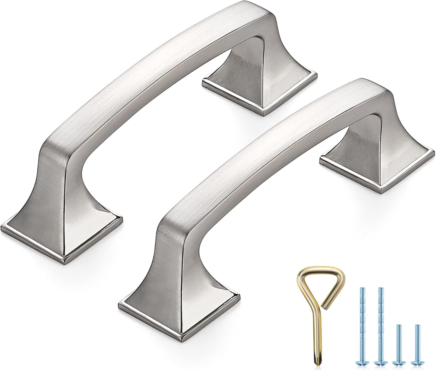 10PCS Pack Brushed Nickel Kitchen Cabinet Handles Drawer Pulls 3 inch ...