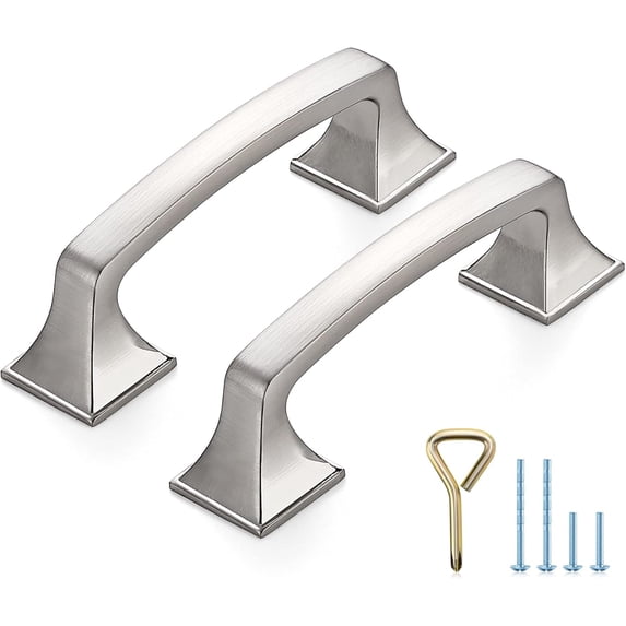 10PCS Pack Brushed Nickel Kitchen Cabinet Handles Drawer Pulls 3 inch ...