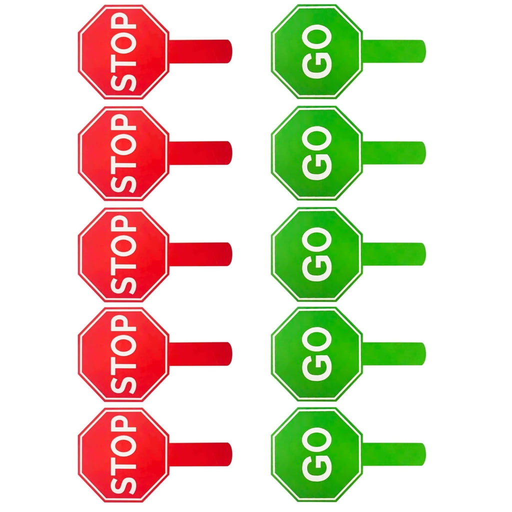10PCS/Pack Handheld Stop and Go Sign Reversible Crossing Guard Stop ...