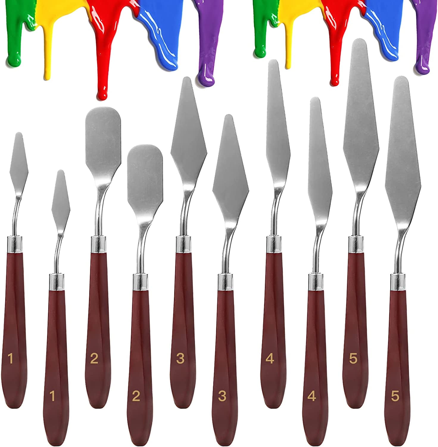 10PCS Palette Knife, Stainless Steel Painting Knife Set, Flexible ...