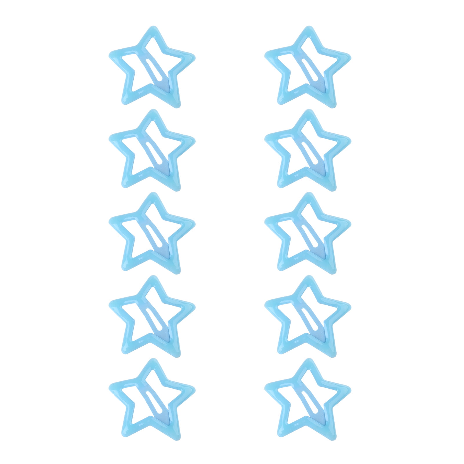 10PCS Plain Color Fluorescent Star Shape Hair Clip for Women Girl ...
