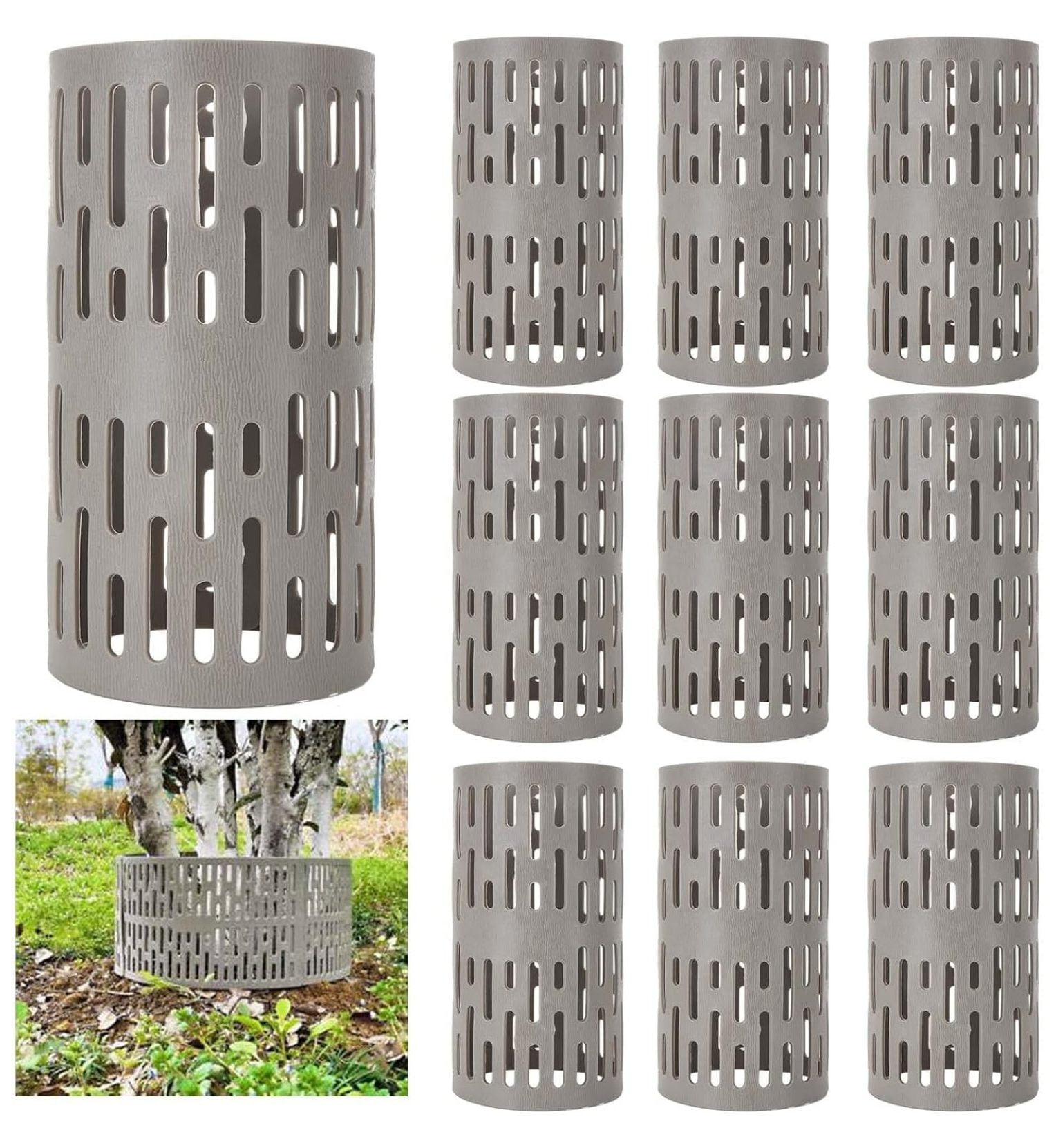 10PCS Plastic Plant and Tree Trunk Protectors, Resizable Tree Guard ...