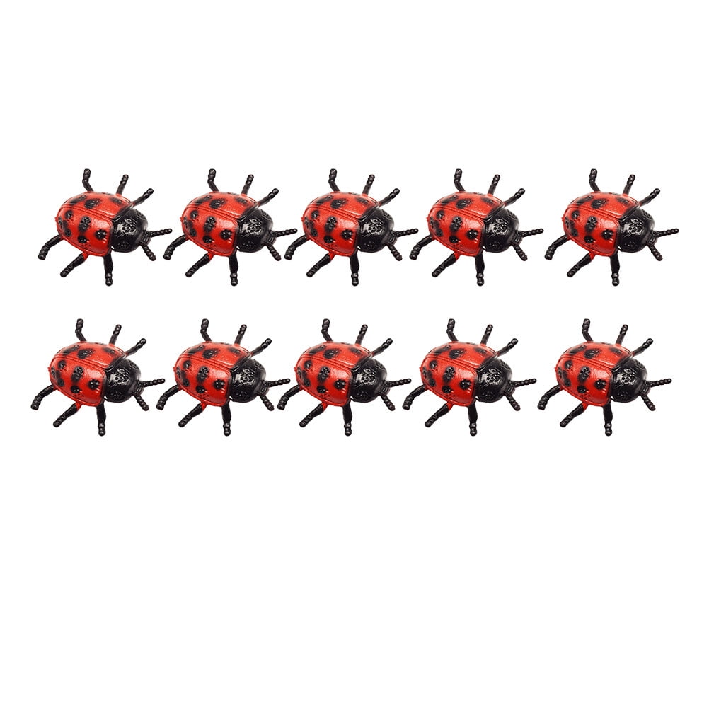 10PCS Plastic Simulation Mini Ladybugs Miniature for Fairy Garden ...