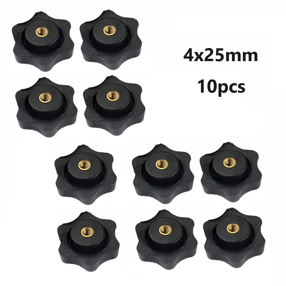 10PCS Plum Knob Nuts 4/5/6MM Hand Tight Nut Mechanical Black Thumb Nut ...