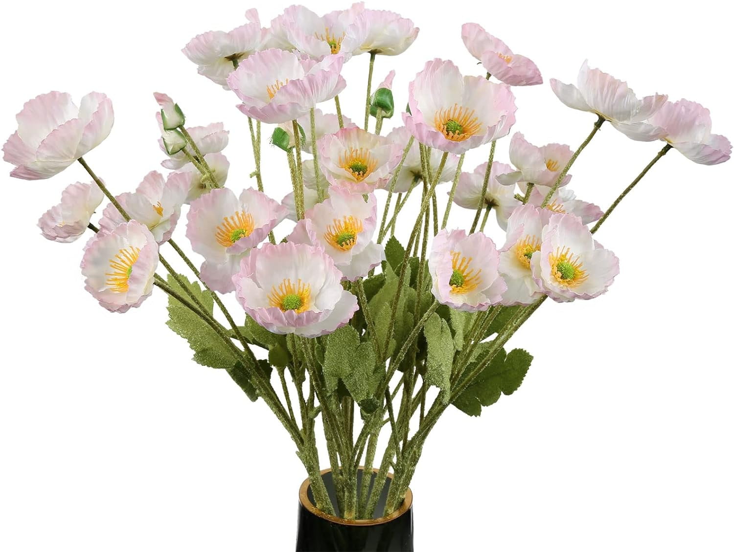 10PCS Poppy Flowers Artificial Silk Poppy Flowers Faux Poppy Stems Silk ...