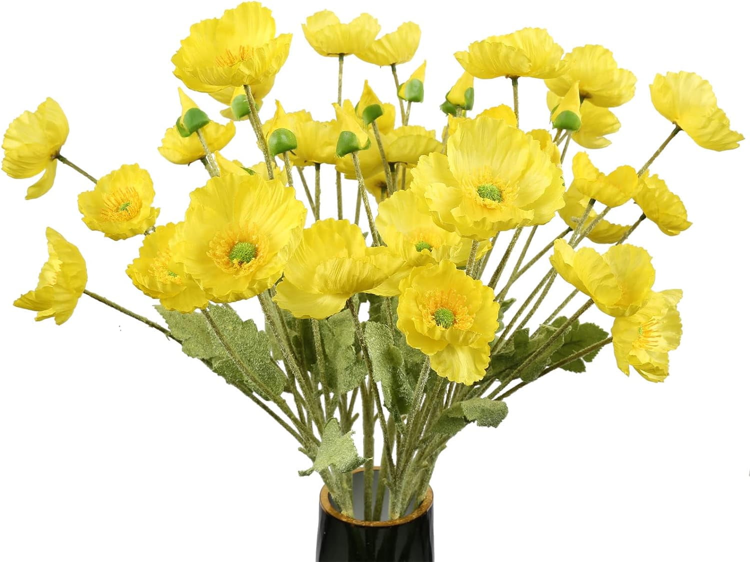 10PCS Poppy Flowers Artificial Silk Poppy Flowers Faux Poppy Stems Silk ...