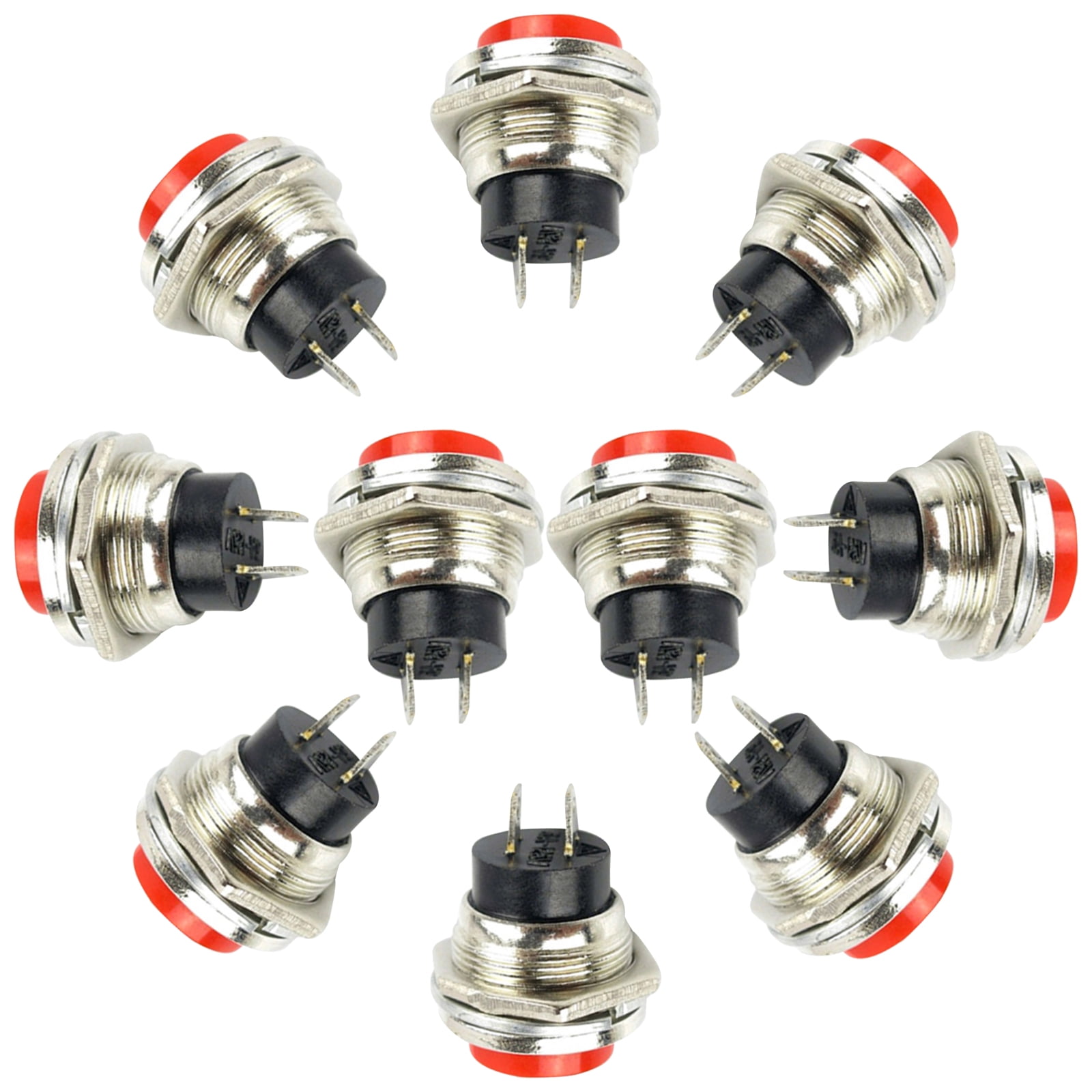 10PCS Power Switch Round Red Guitar Kill Switch Small Self-Reset ...