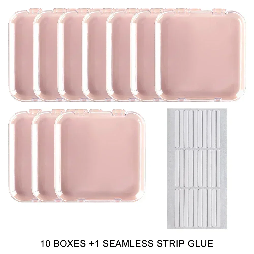 10PCS Press-On Nail Storage Acrylic Boxes with Adhesive Sheets ...