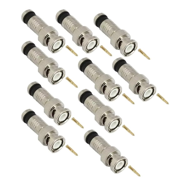 10PCS Quality BNC Male Twist-On Connectors for RG6 Coaxial Cables for ...