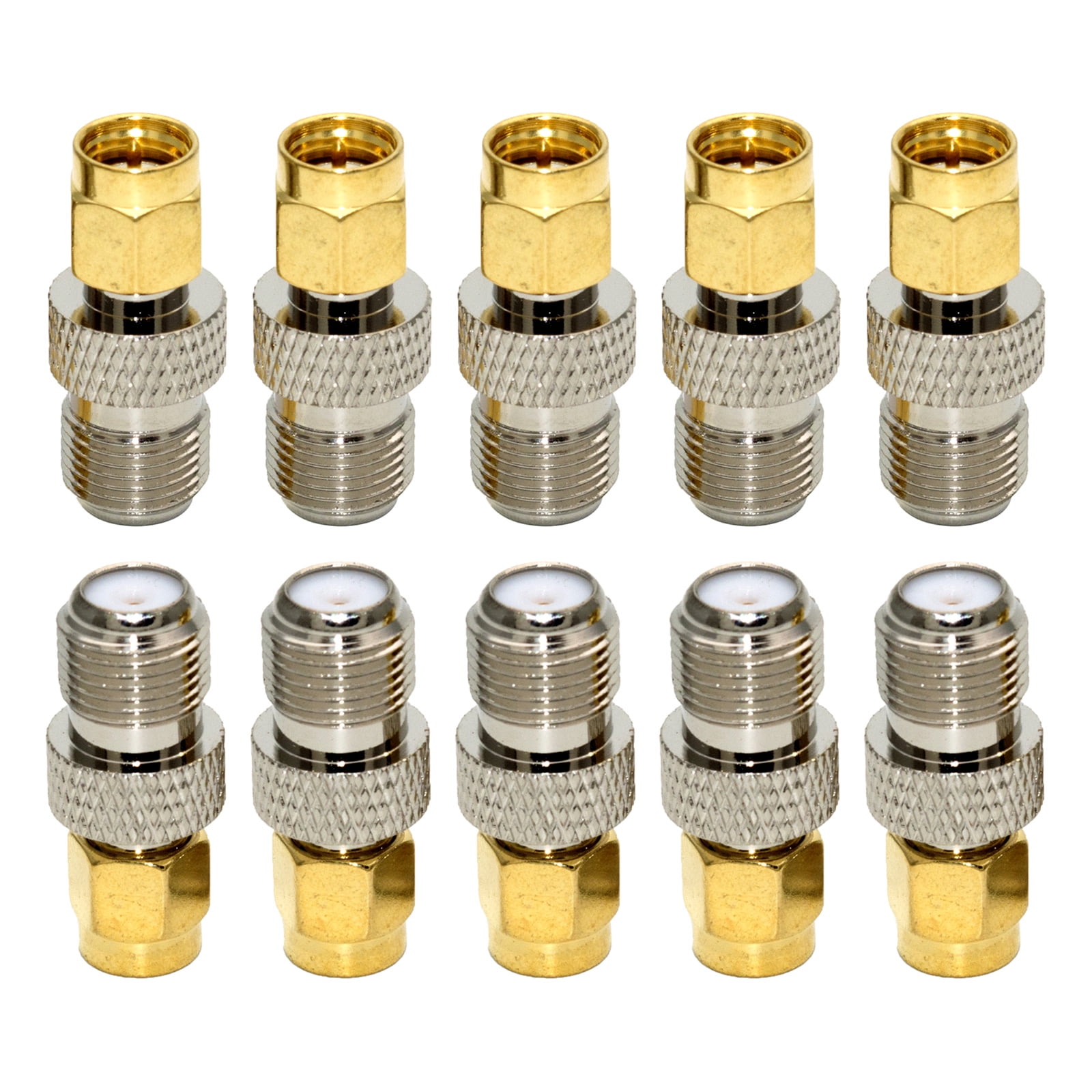 10PCS Quality SMA Male to F Female Coaxial Adapter F Type to SMA ...