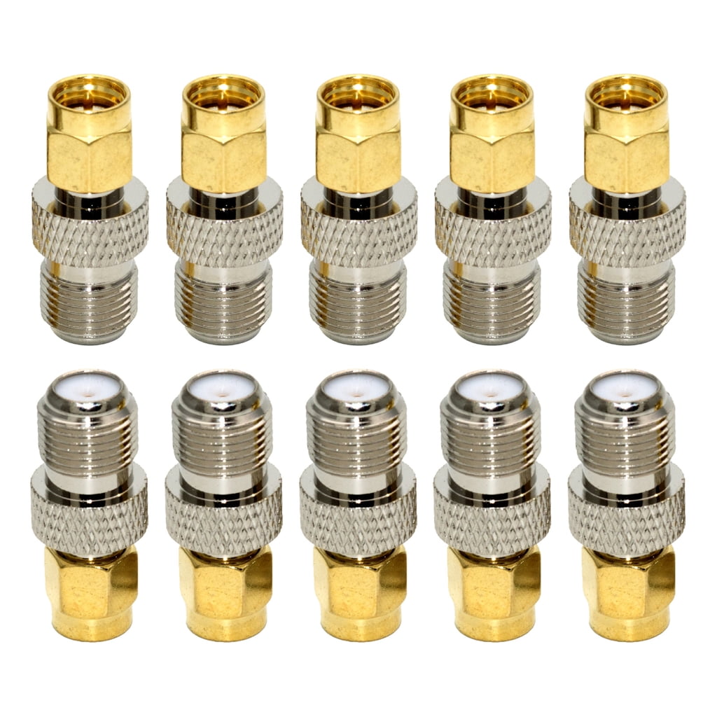 10PCS Quality SMA Male to F Female RF Coaxial Adapter F Type to SMA ...