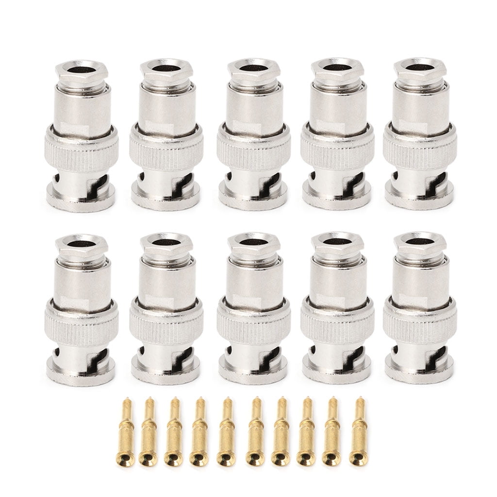 10PCS RG58 BNC Male Plug For CCTV Security Coax Coupler Video BNC ...