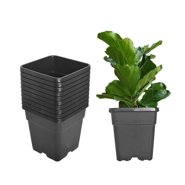 10PCS Re-usable Square Nursery Pot 2 Gallon Plastic Grow Pots Plant ...