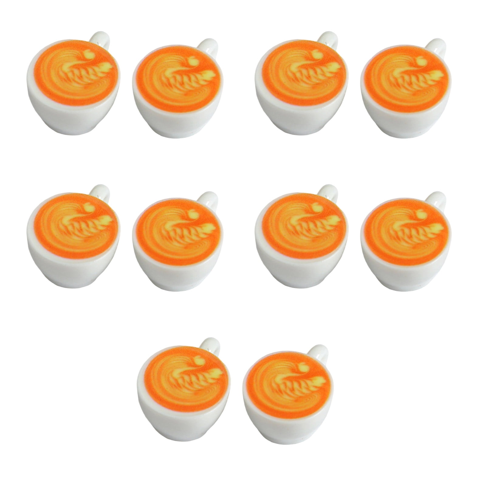 10PCS Realistic Small Coffee Cup Set Strong Resin Component For Doll ...