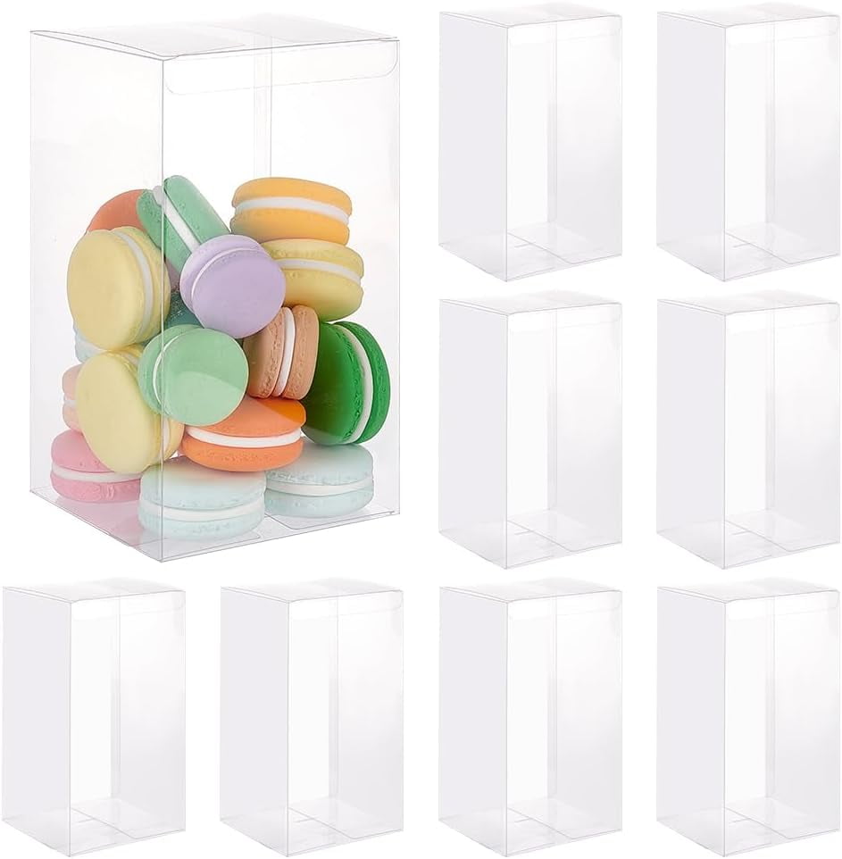 10PCS Rectangle Clear Plastic Gift Box 3.9x3.9x7.1inch Candy Gift ...